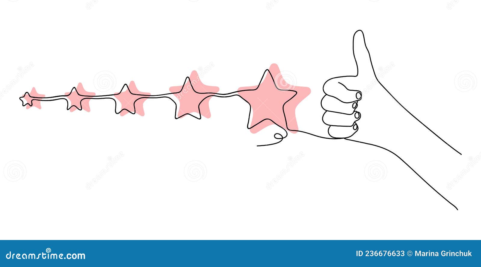 Linear Hand Drawing with Stars. Hand Shows the Class. Illustration of ...