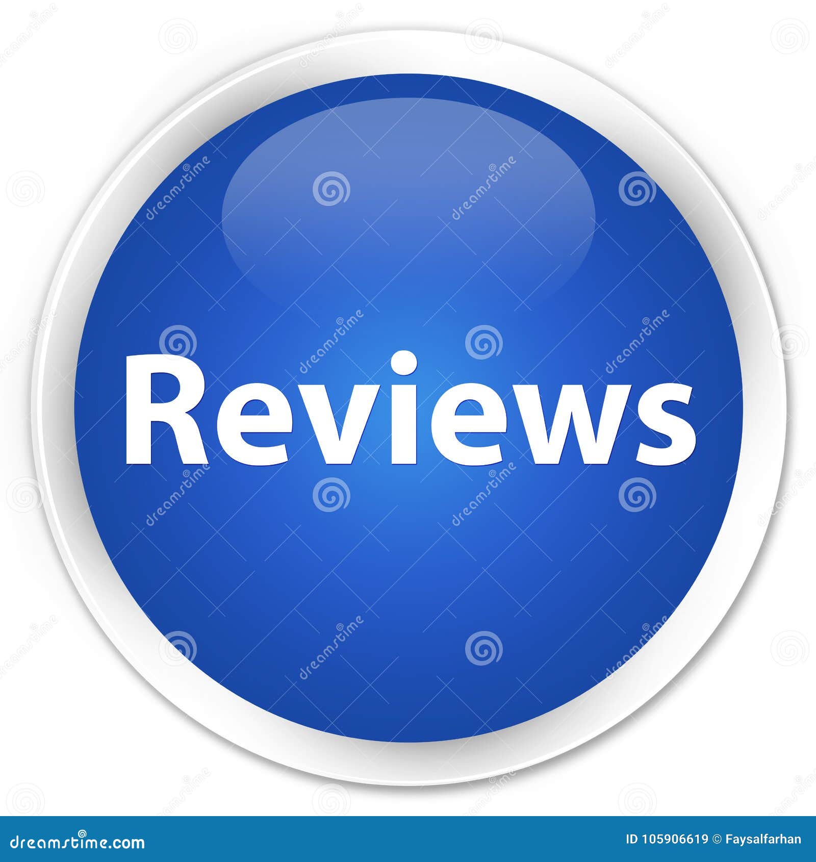Reviews Premium Blue Round Button Stock Illustration - Illustration of ...