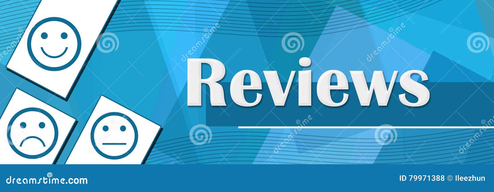 Reviews Random Shapes Blue Background Stock Illustration - Illustration ...
