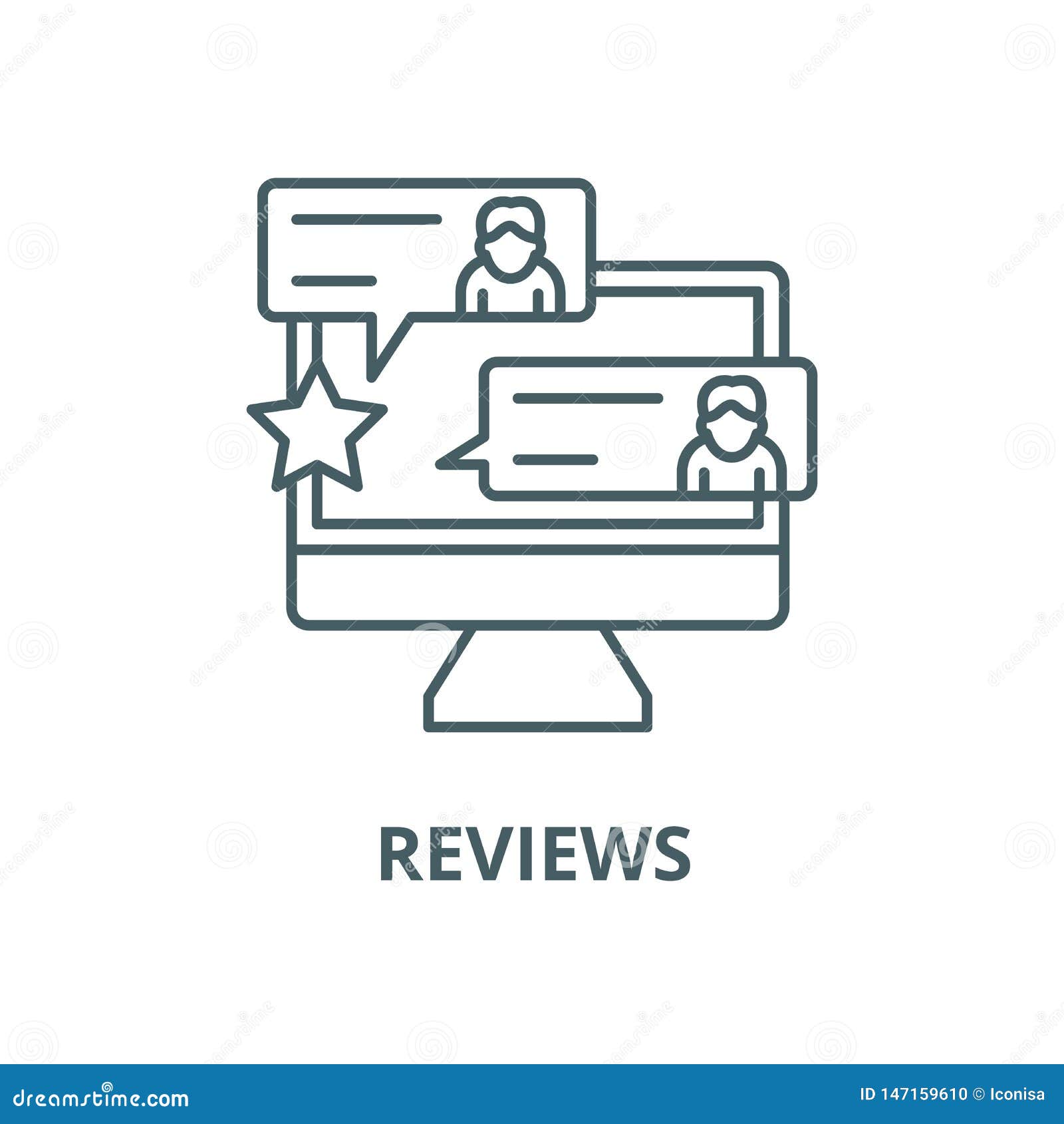 Reviews Vector Line Icon, Linear Concept, Outline Sign, Symbol Stock ...