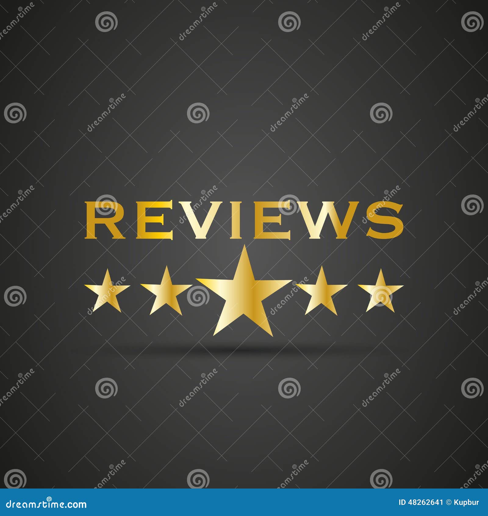 Reviews word with 5 star stock vector. Illustration of commercial ...
