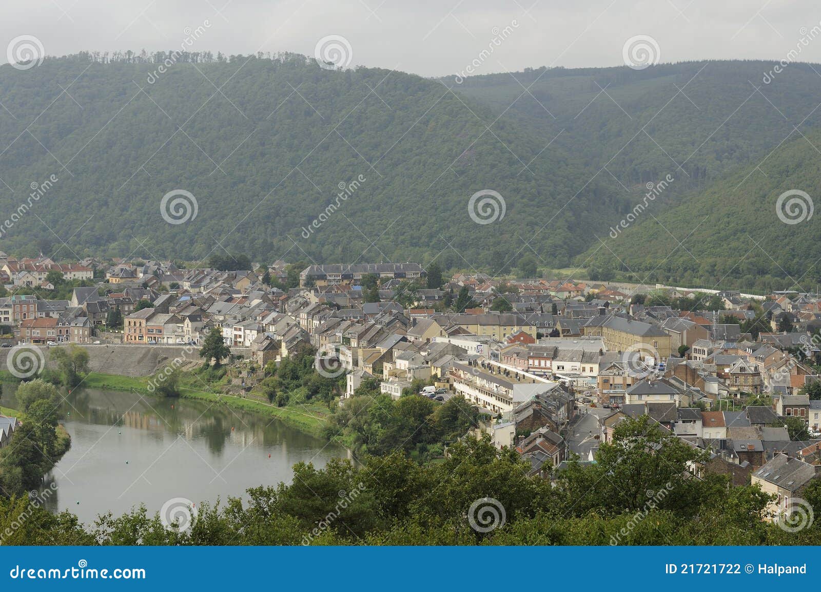 Revin and meuse, ardennes stock photo. Image of historical - 21721722
