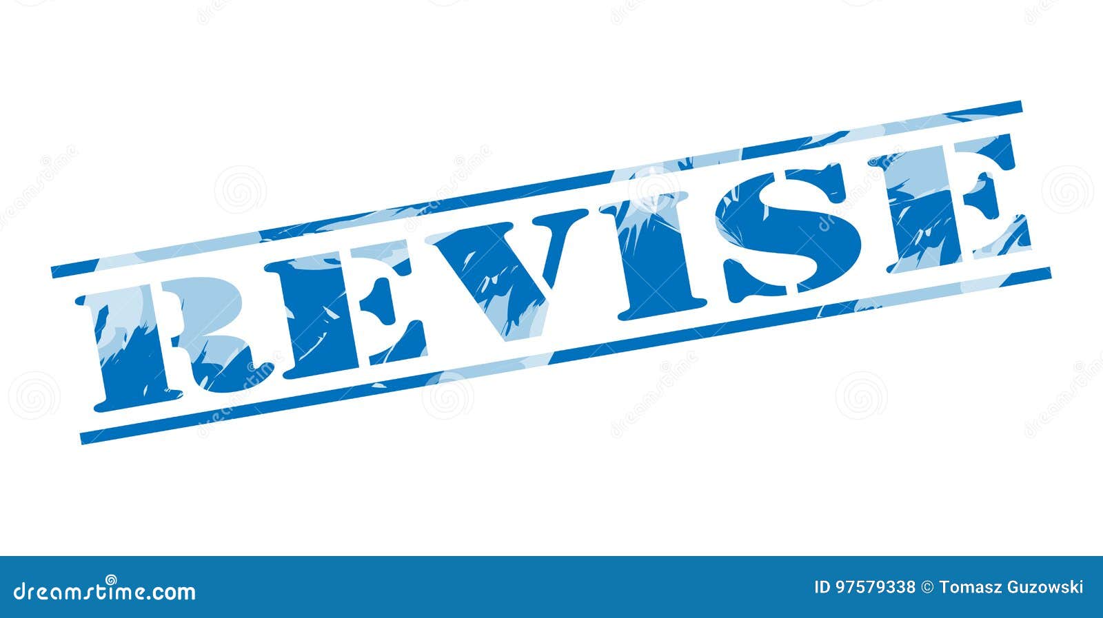 Revise blue stamp stock illustration. Illustration of frame - 97579338