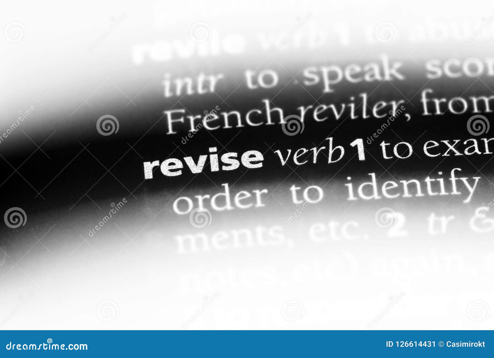 Revise stock image. Image of revise, dictionary, english - 126614431
