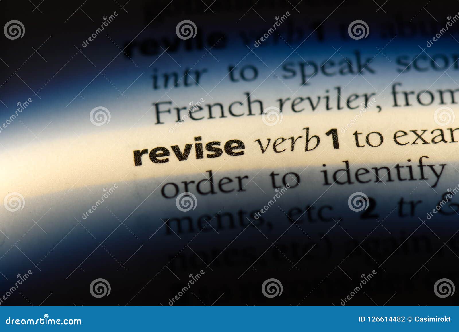 Revise stock photo. Image of text, word, page, concept - 126614482