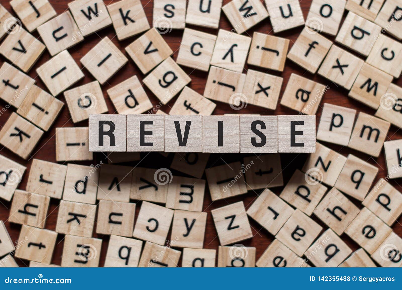 Revise word concept stock photo. Image of college, alteration - 142355488