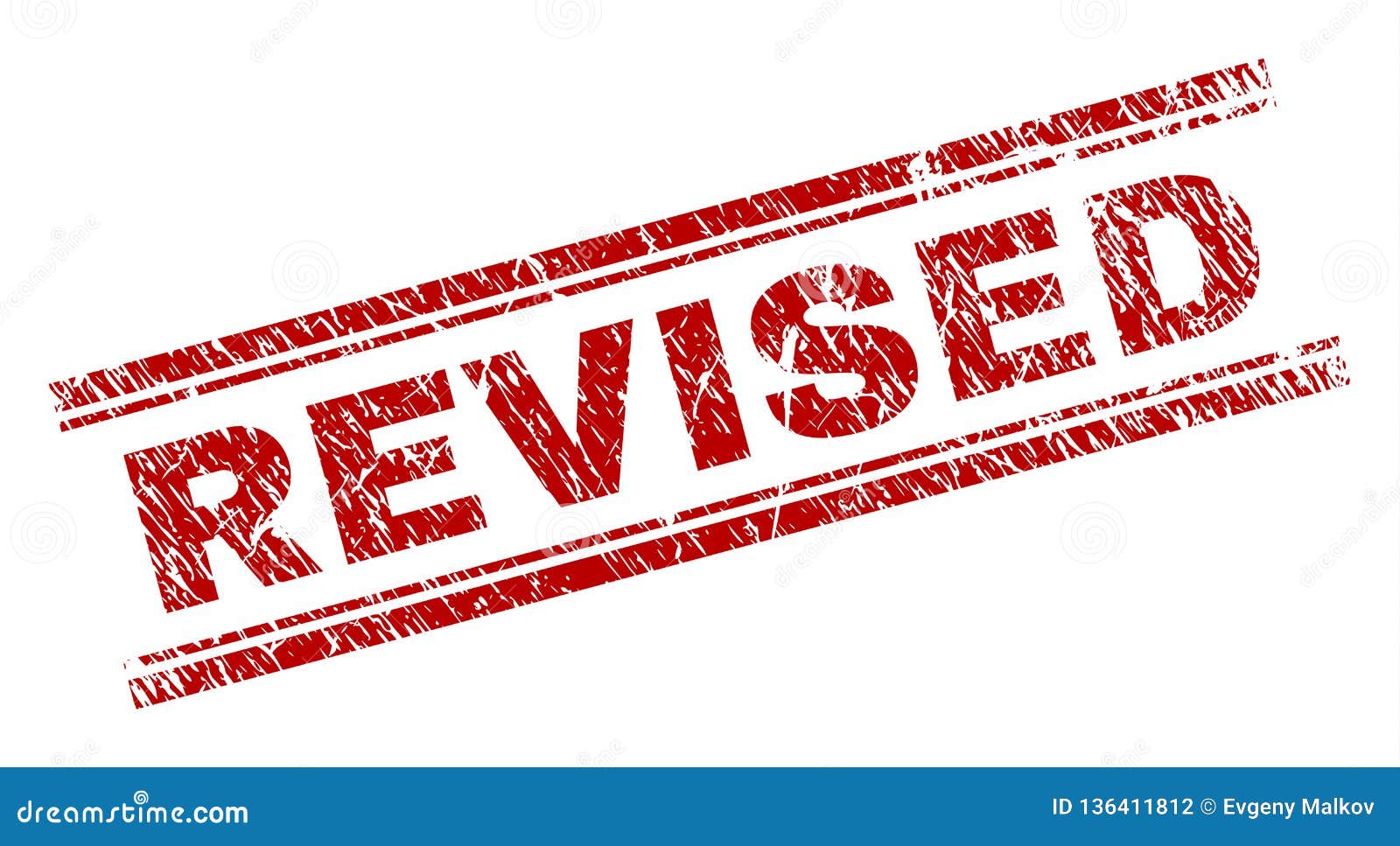 Scratched Textured REVISED Stamp Seal Stock Vector - Illustration of ...