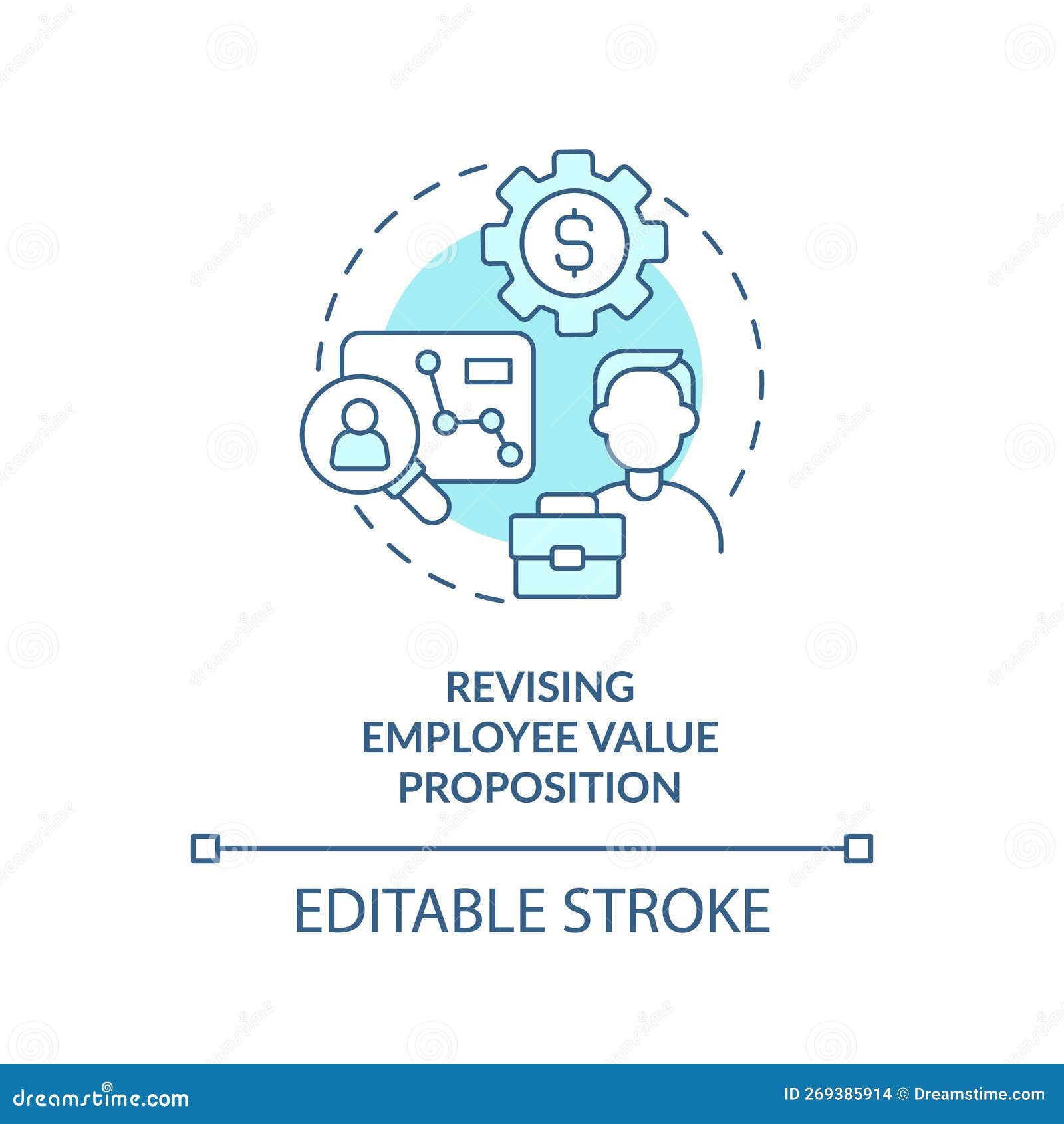 Revising Employee Value Proposition Blue Gradient Concept Icon Cartoon ... Revising Employee Value Proposition Blue Gradient Concept Icon Cartoon ...
