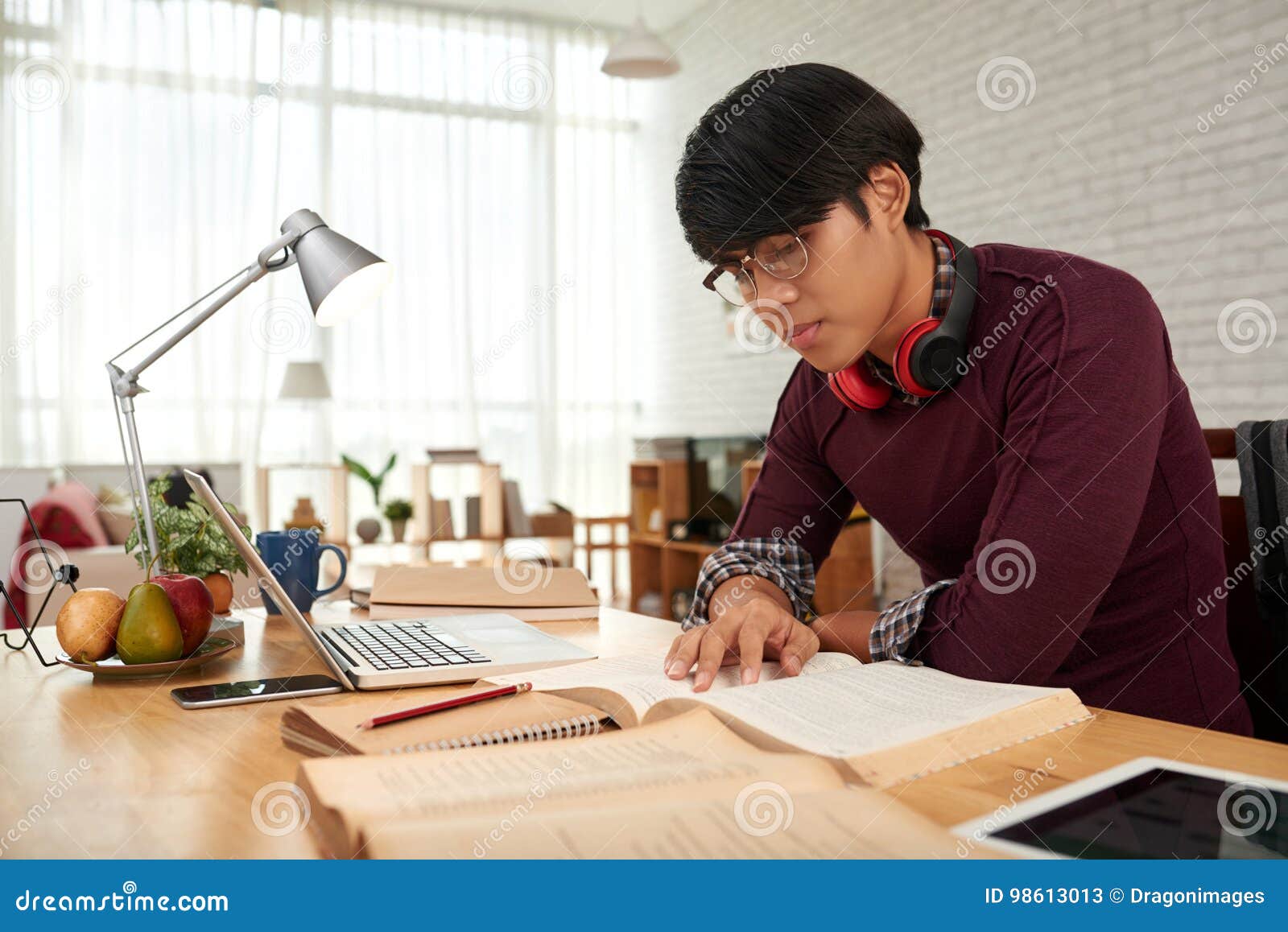 Revising material stock image. Image of homework, asian - 98613013