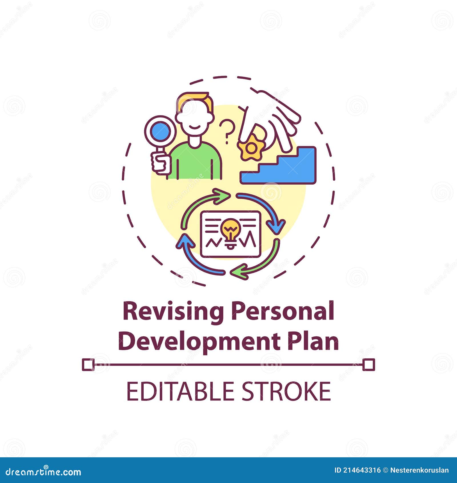 Revising Personal Development Plan Concept Icon Stock Vector ...