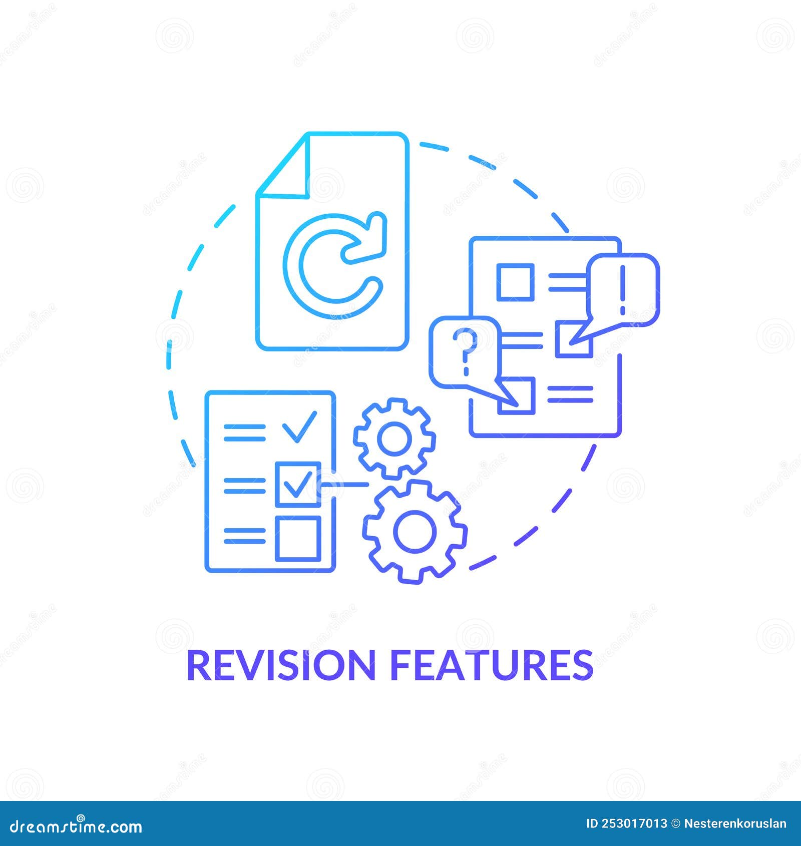 Revision Features Blue Gradient Concept Icon Stock Vector ... Revision Features Blue Gradient Concept Icon Stock Vector ...