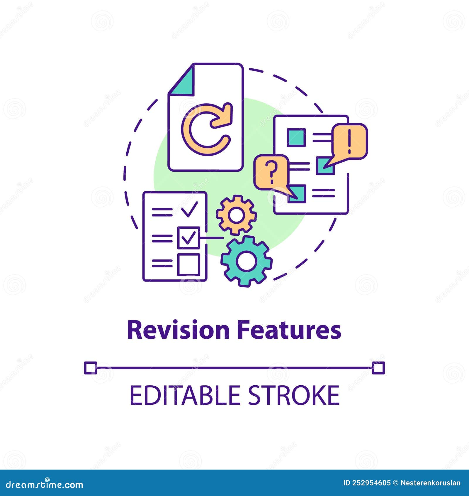 Revision Features Concept Icon Stock Vector - Illustration of system ...