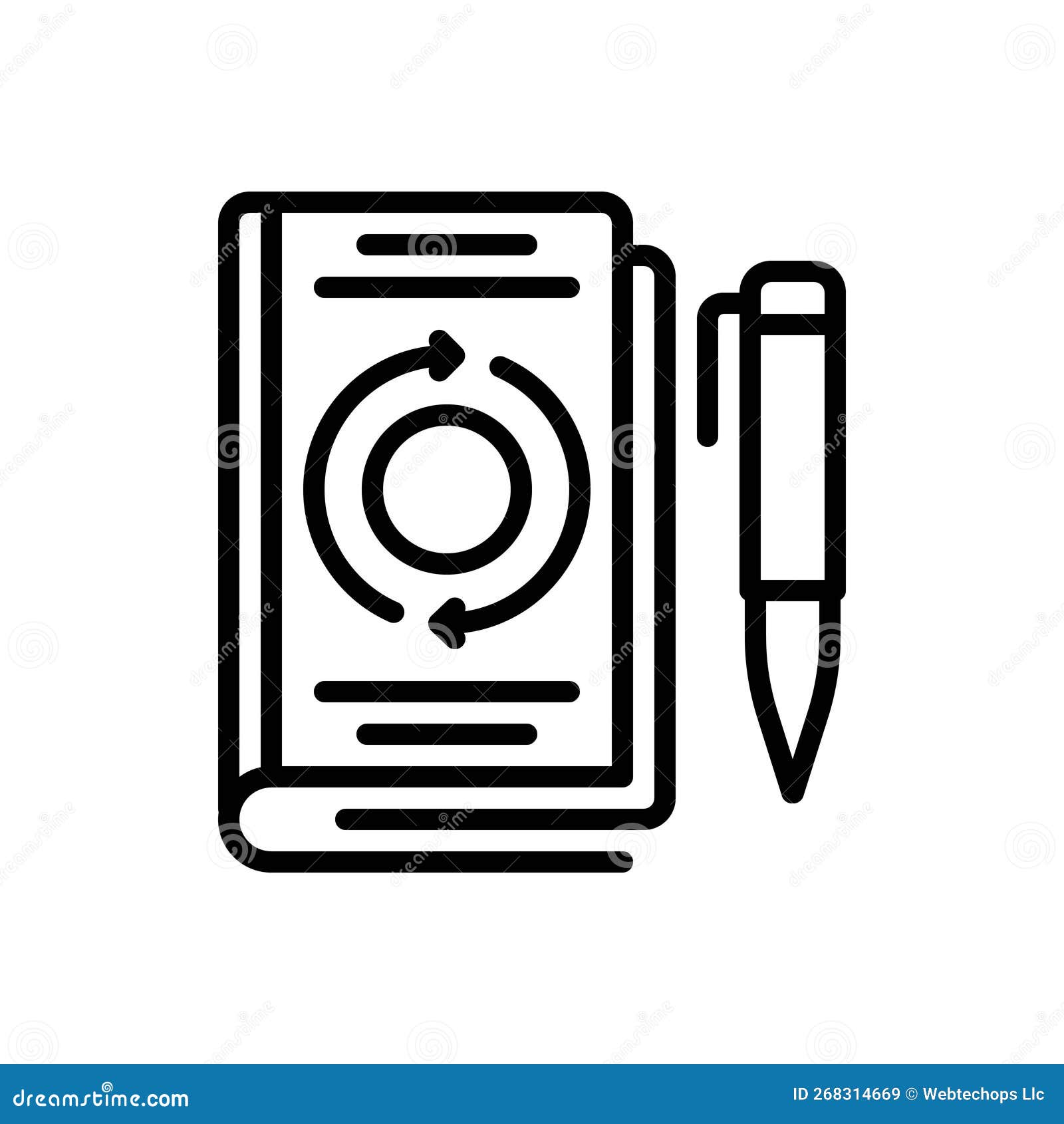 Black Line Icon for Revision, Amendment and Revise Stock Vector ...