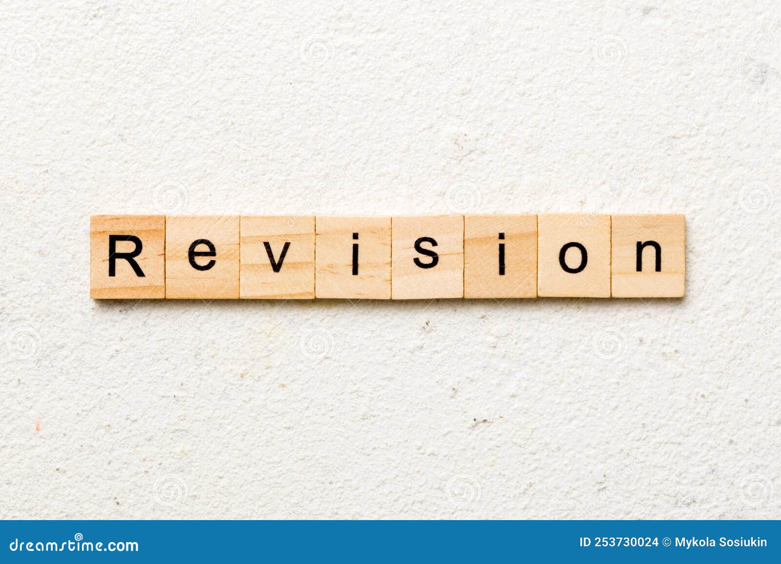 Revision Word Written on Wood Block. Revision Text on Table, Concept ...