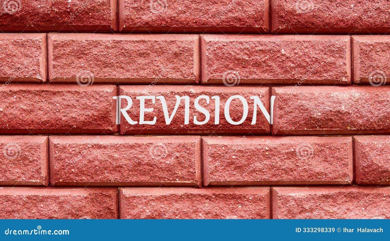 REVISION Written on the Red Decorative Brick Wall Stock Image - Image ...