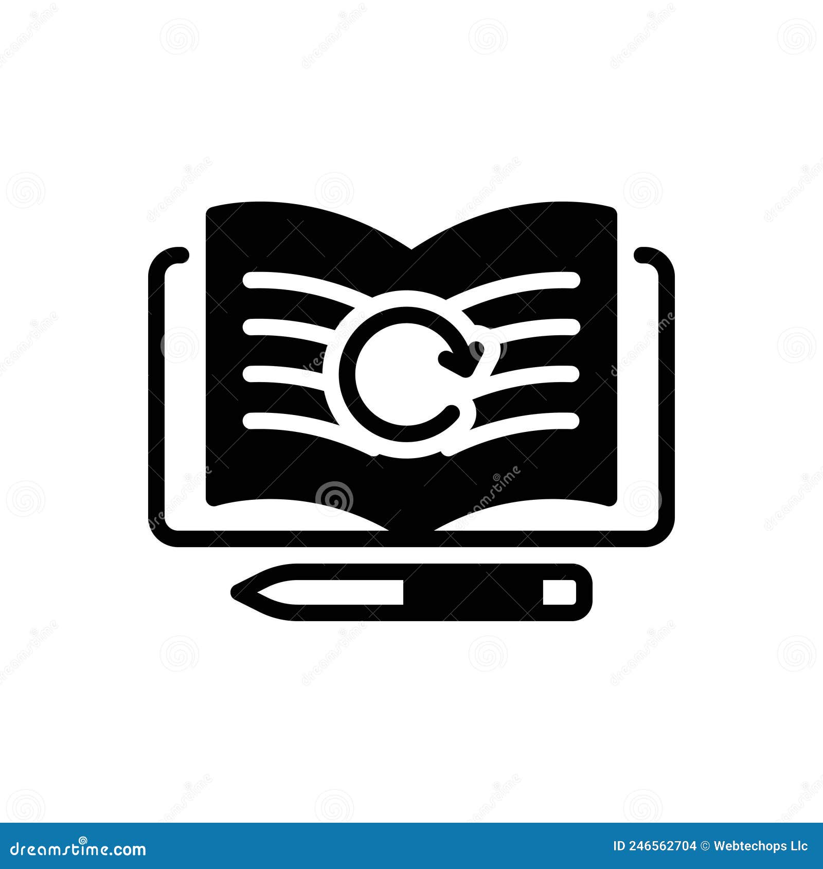 Black Solid Icon for Revisions, Book and Amendment Stock Vector ...