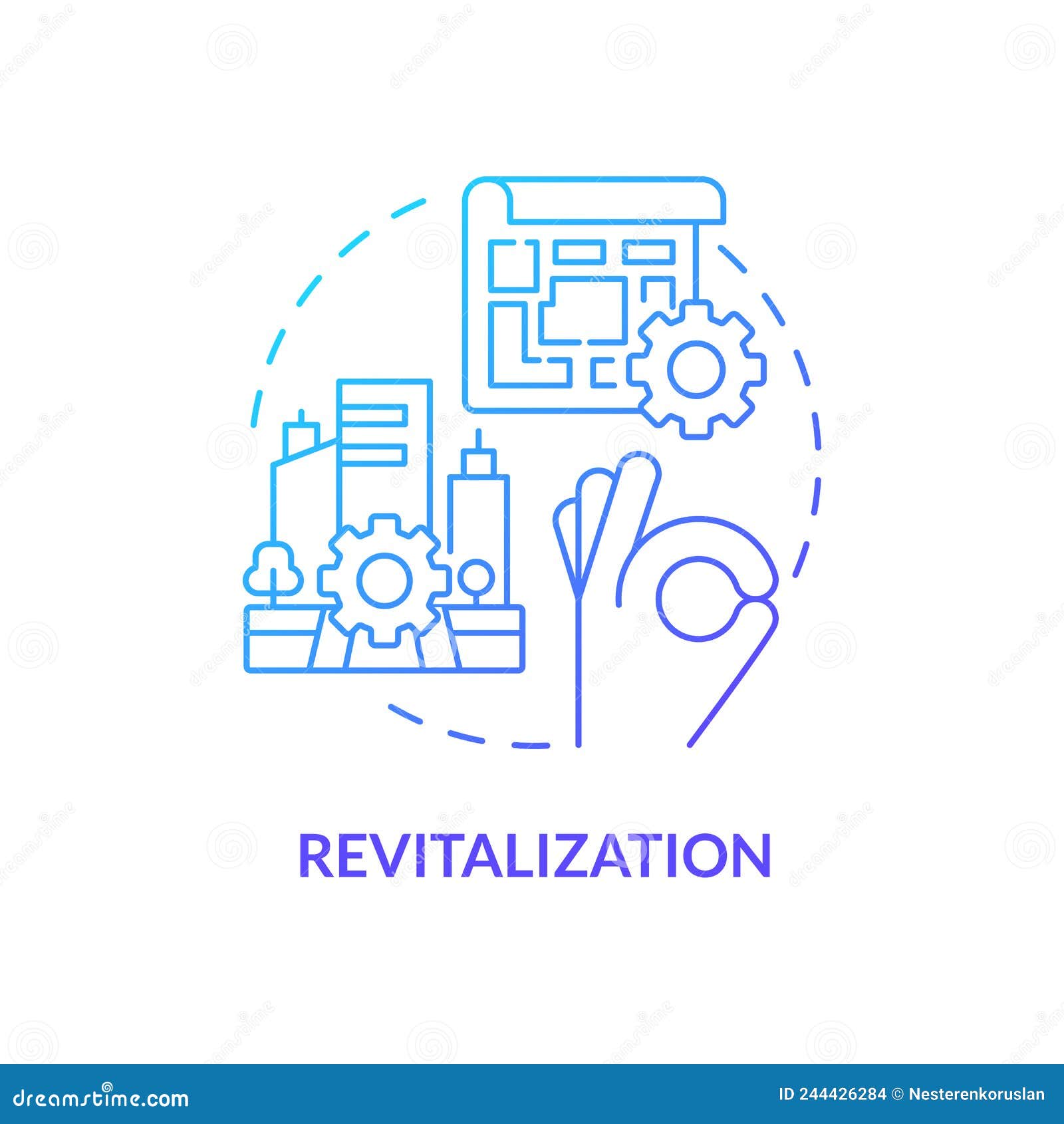 Revitalization Blue Gradient Concept Icon Stock Vector - Illustration ...