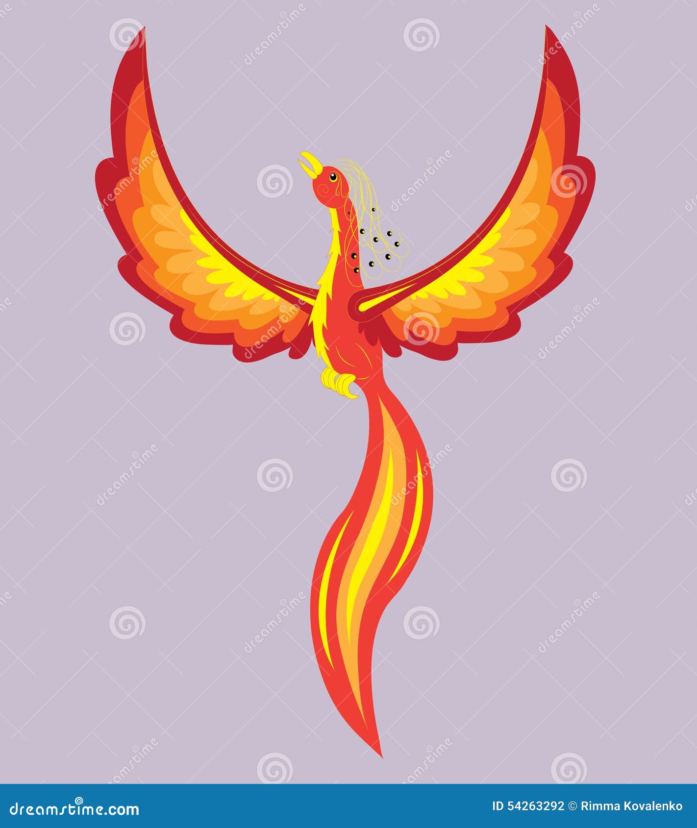Revival of a phoenix. stock vector. Illustration of death - 54263292