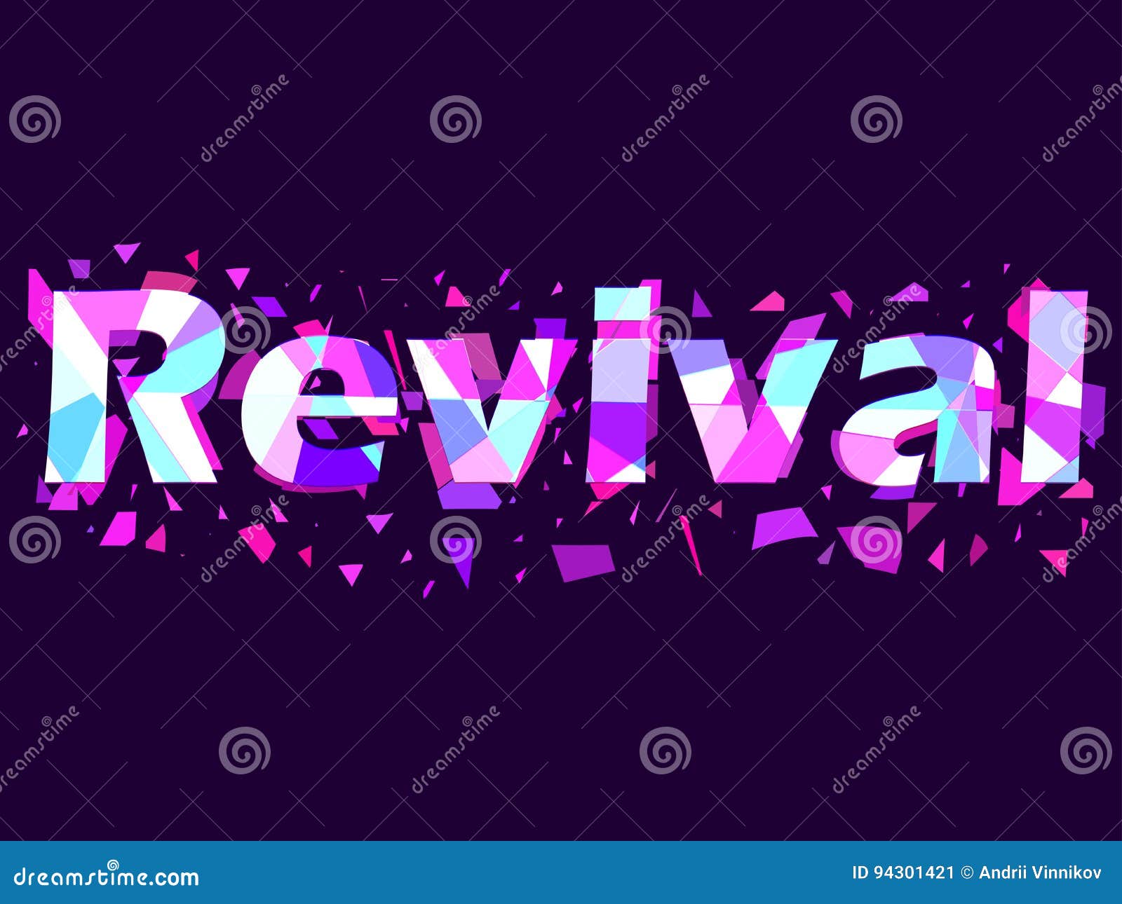 Revival Text Logo With Fire Symbols Above. Vector Illustration ...