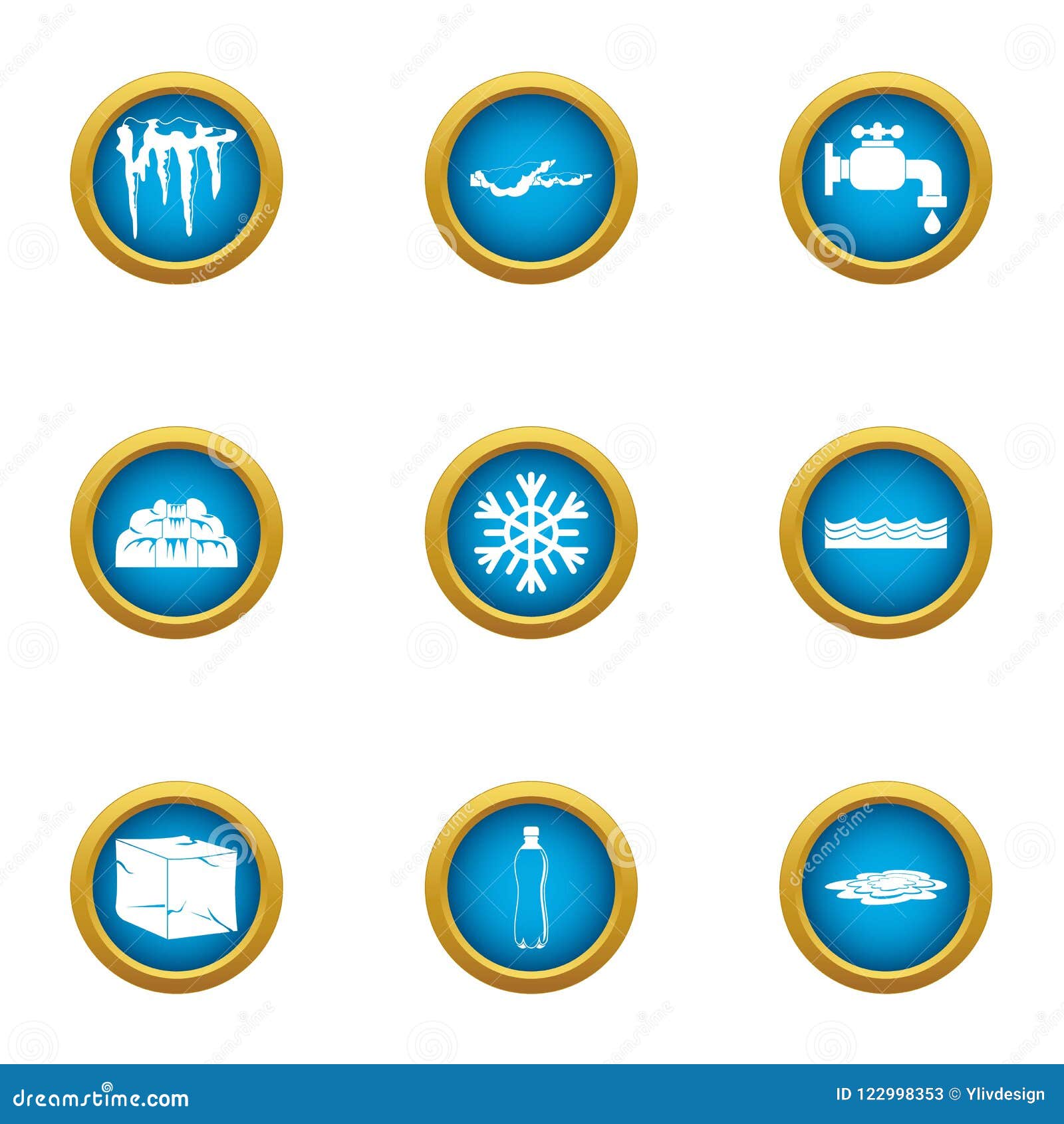 Revive Icons Set, Flat Style Stock Vector - Illustration of container ...