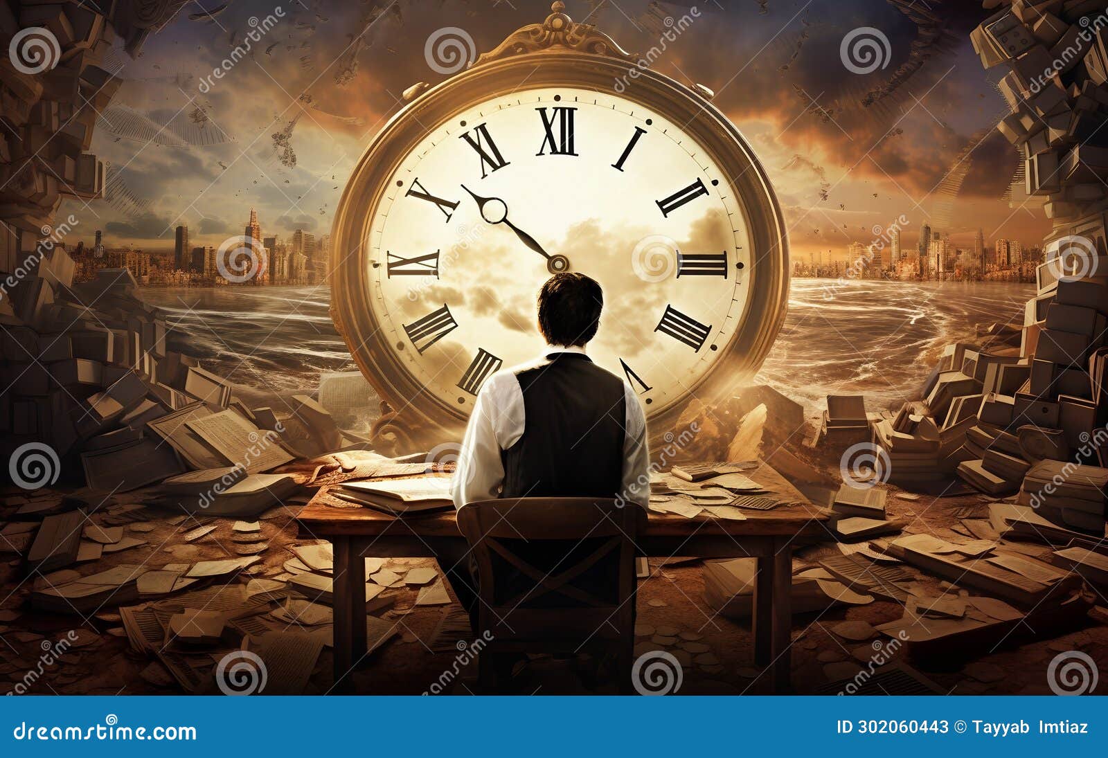 Revive 1880s Inspiration Time-Logging Poster on Generative Ai. Stock ...