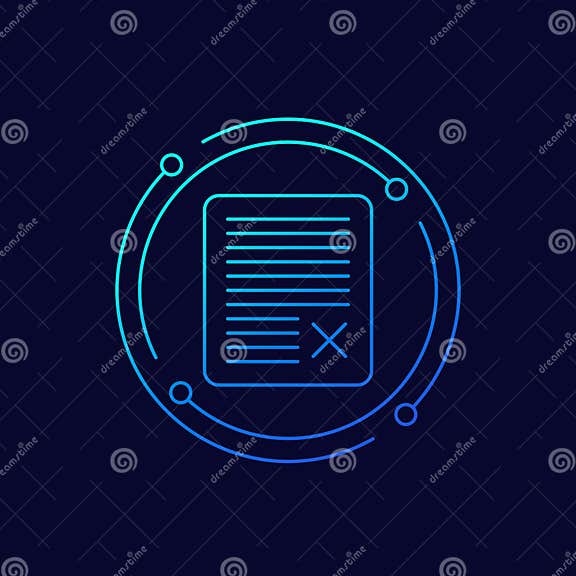 Revocation Icon with Document, Linear Design Stock Vector ...