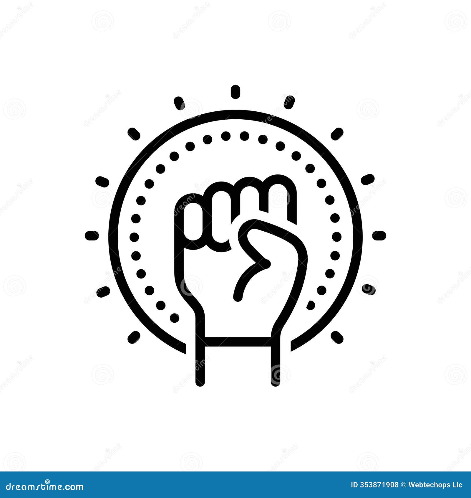 Black Line Icon for Revolt, Rebellion and Closed Stock Illustration ...