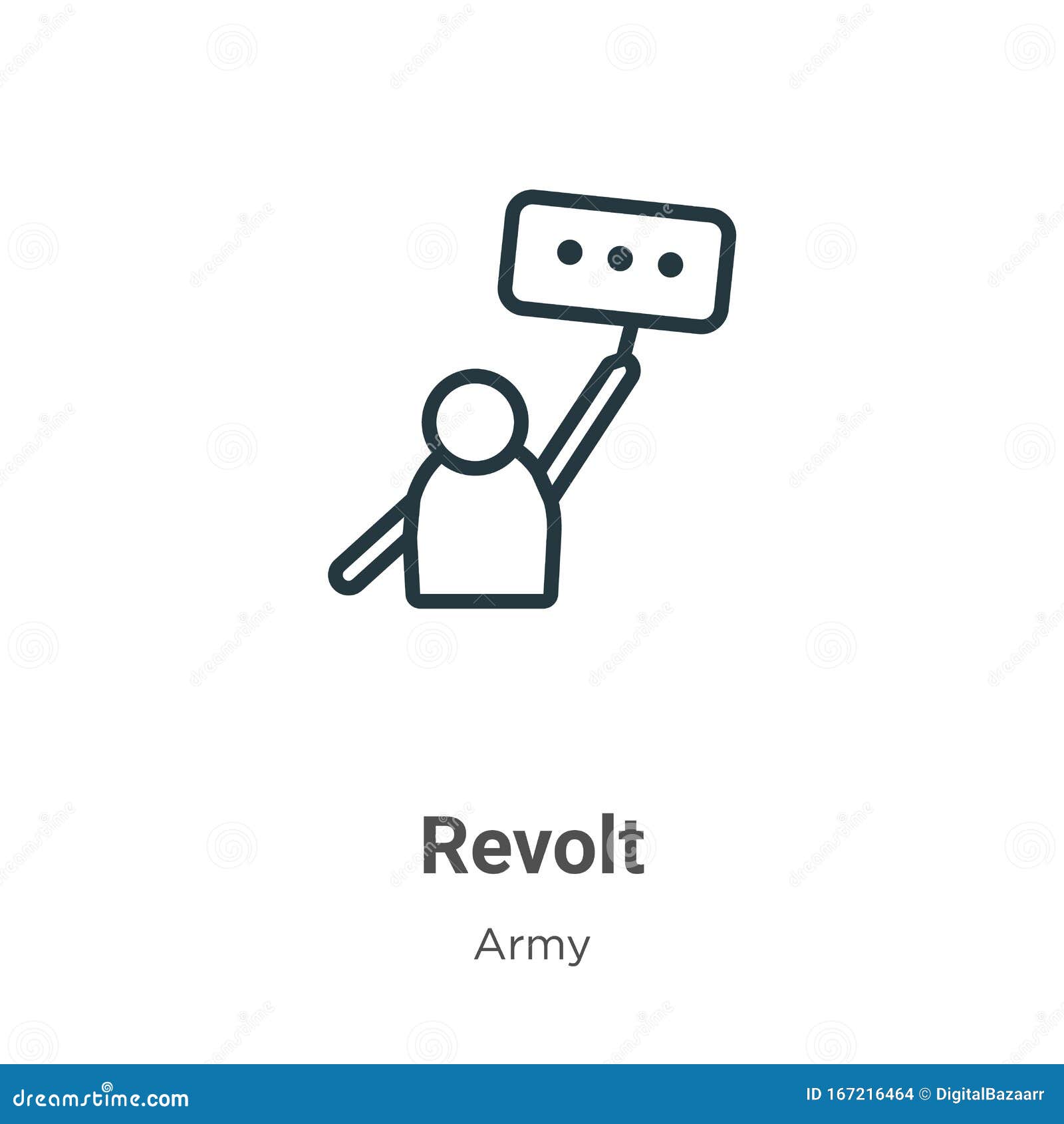 Revolt Outline Icon. Isolated Line Vector Illustration From Army And ...