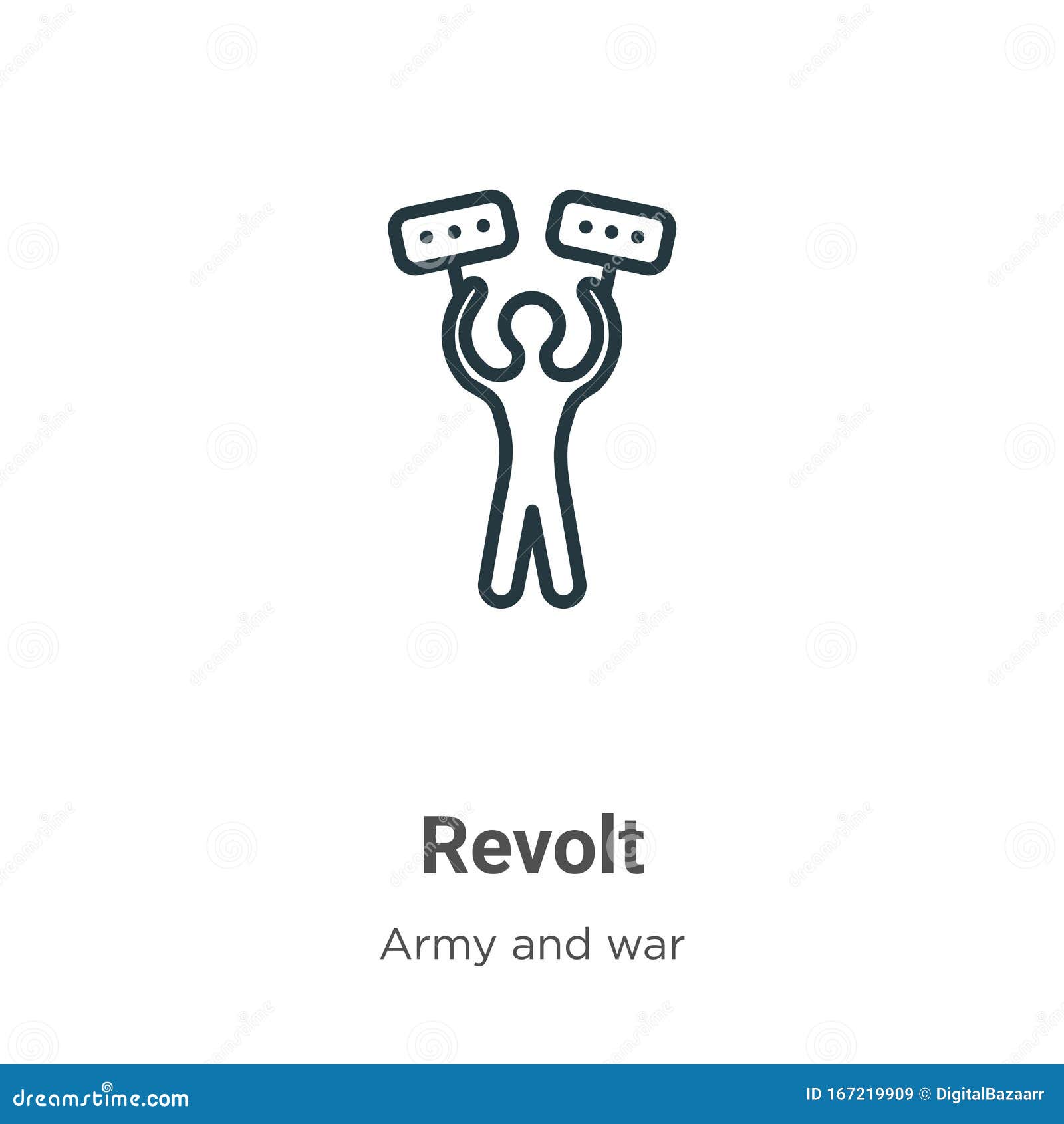 Revolt Outline Vector Icon. Thin Line Black Revolt Icon, Flat Vector ...