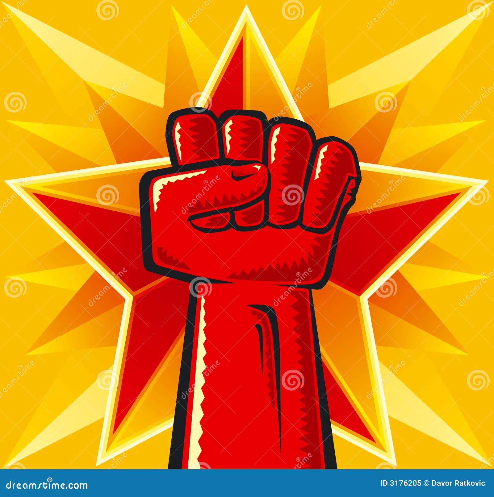 Revolution. stock vector. Illustration of hand, communist - 3176205
