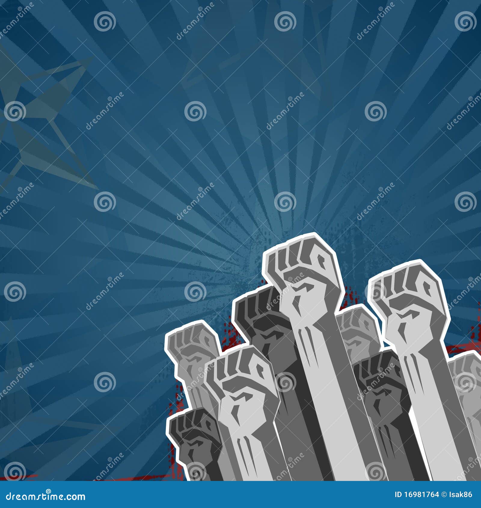Revolution in blue tones stock illustration. Illustration of objection ...