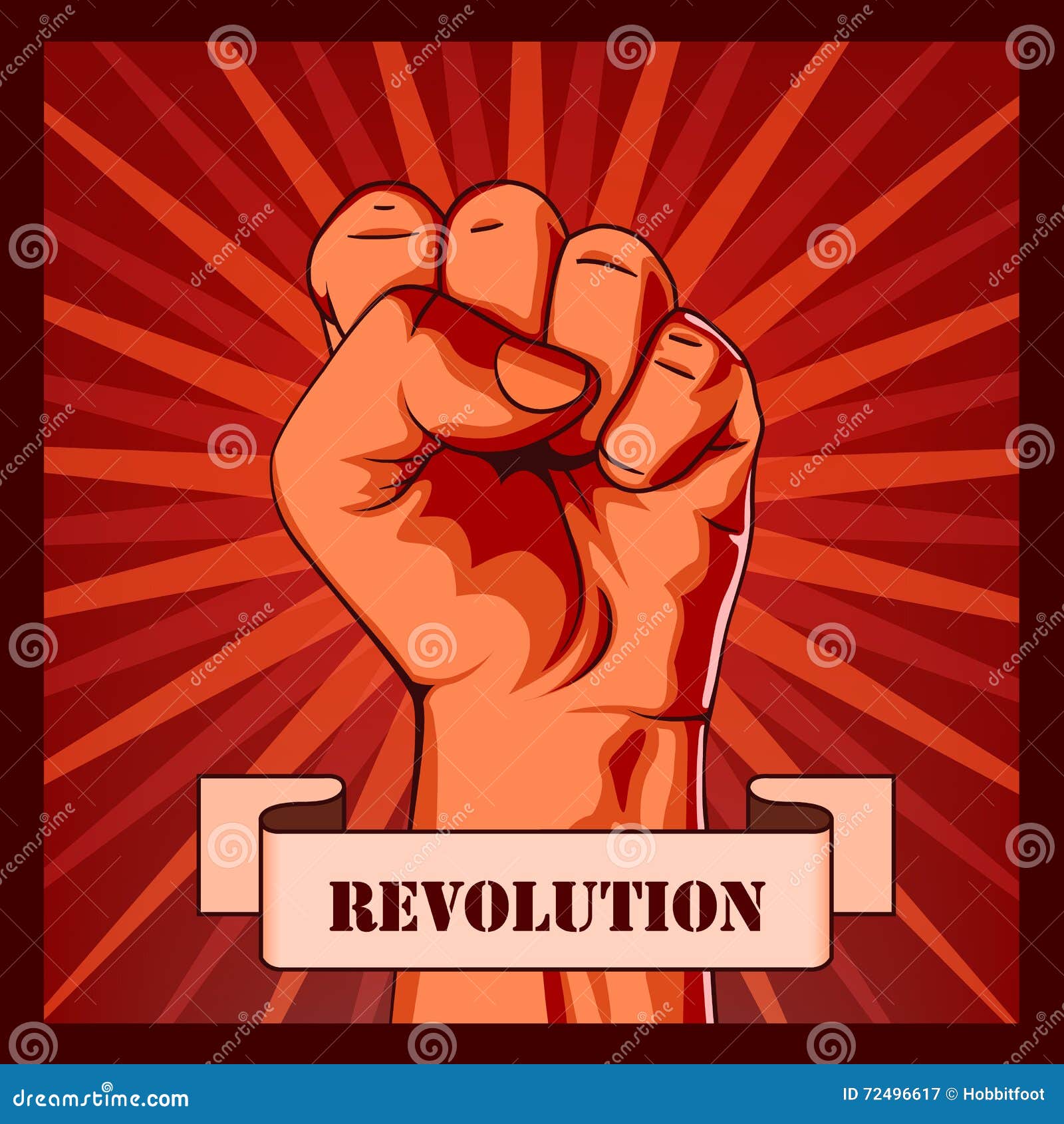 Revolution Fist Creative Poster Concept. Stock Vector - Illustration of ...