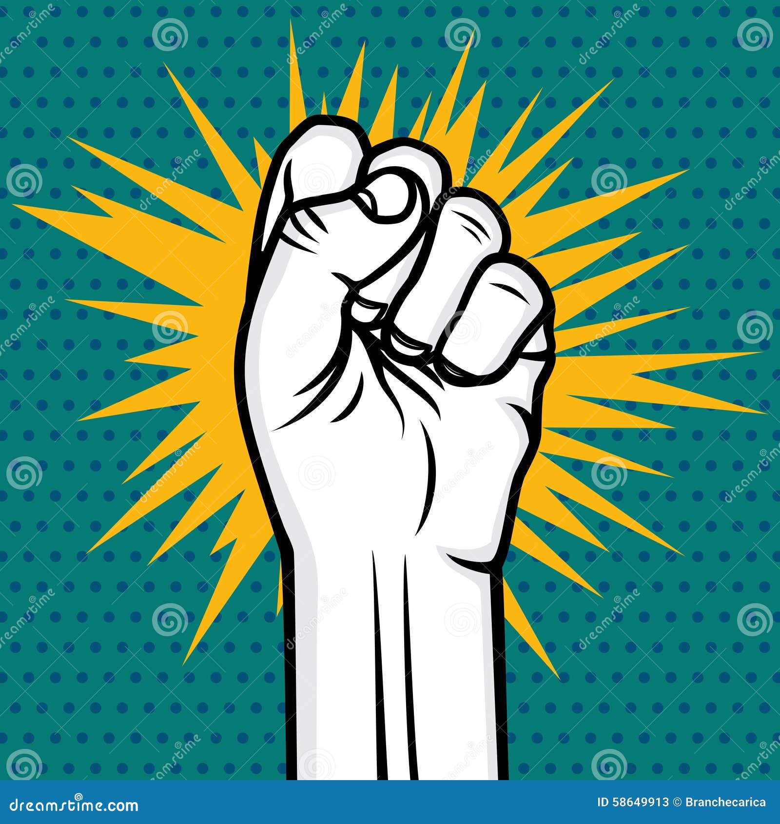 Revolution fist pop art stock illustration. Illustration of hand - 58649913