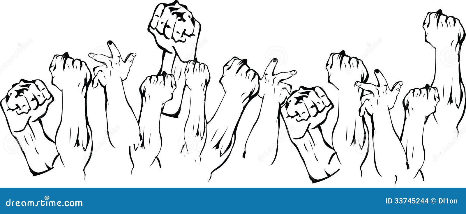 Revolution Hands Up stock vector. Illustration of politics - 33745244