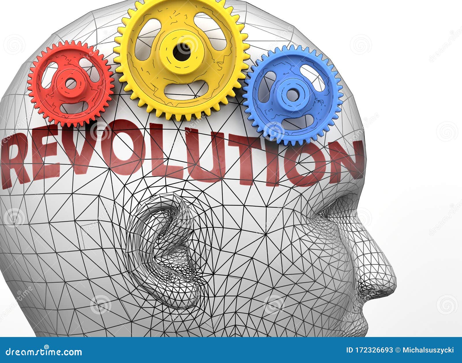 Revolution and Human Mind - Pictured As Word Revolution Inside a Head ...