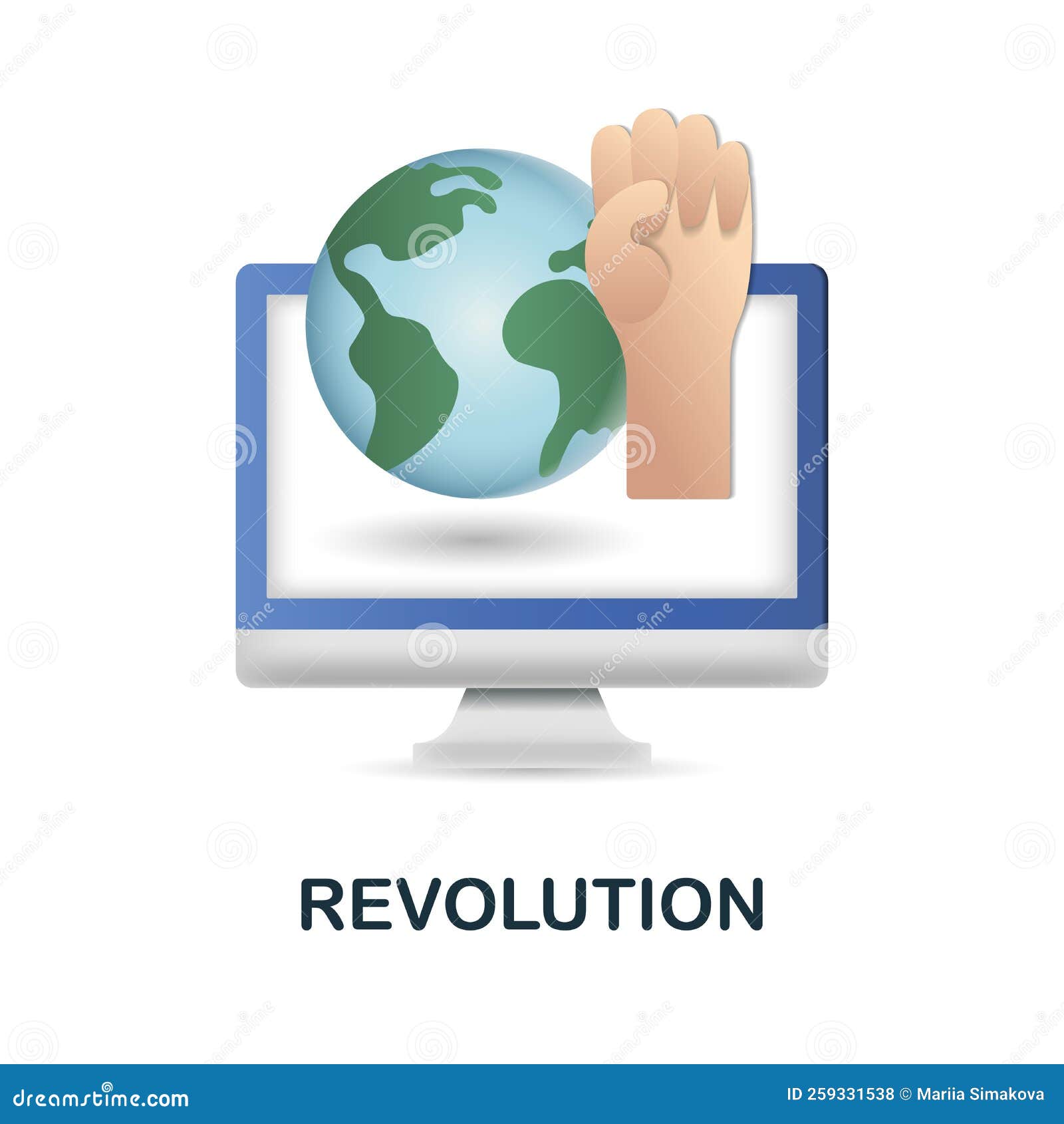 Revolution Icon. 3d Illustration from Digitalization Collection Stock ...