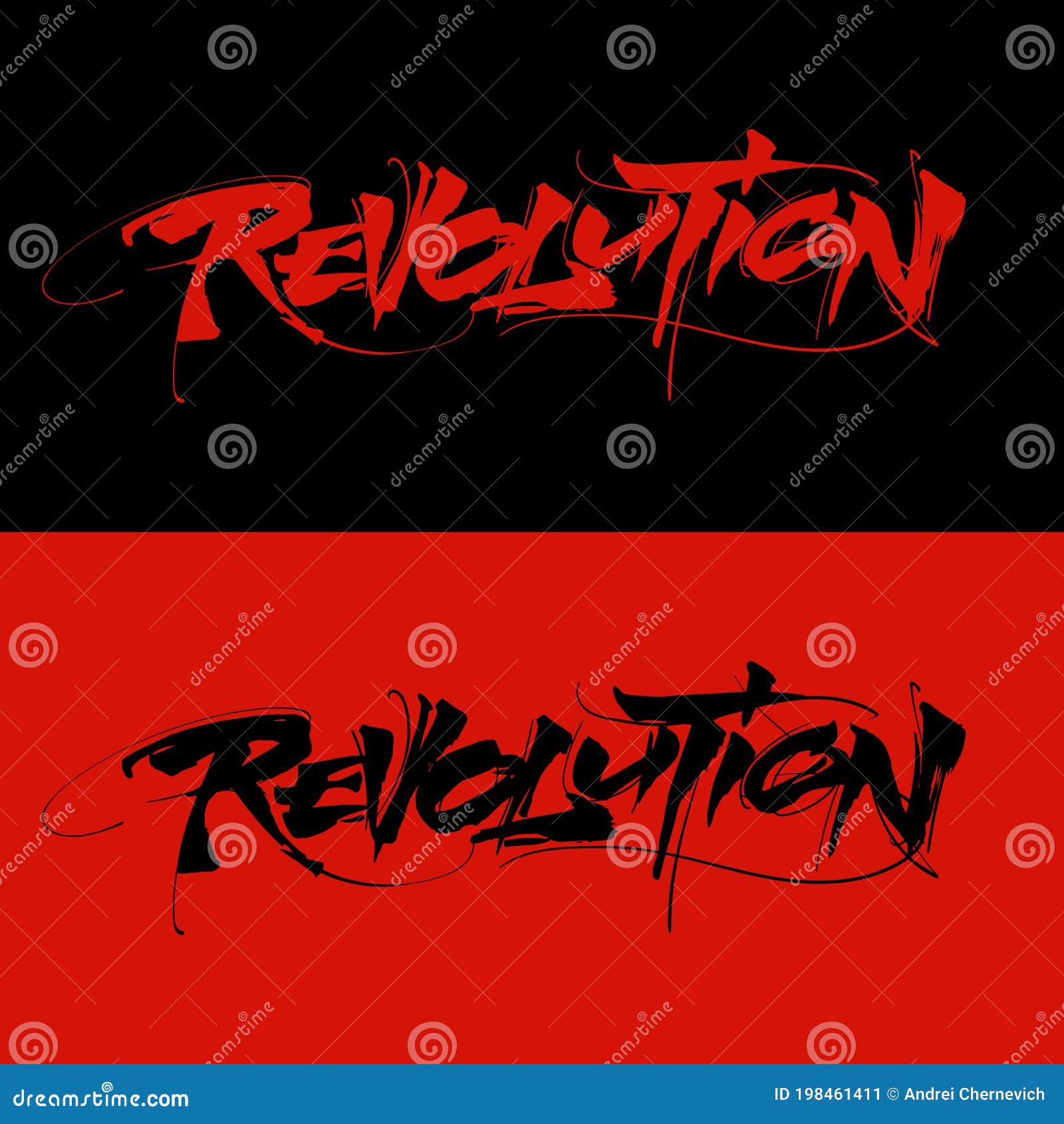 Revolution Lettering Text. Modern Calligraphy Style Vector Illustration ...