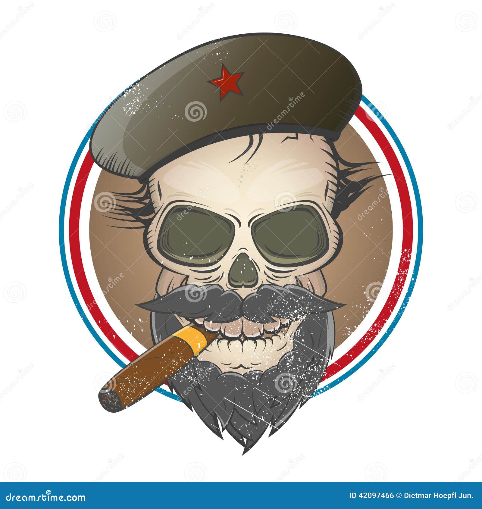 Revolution skull sign stock vector. Illustration of star - 42097466