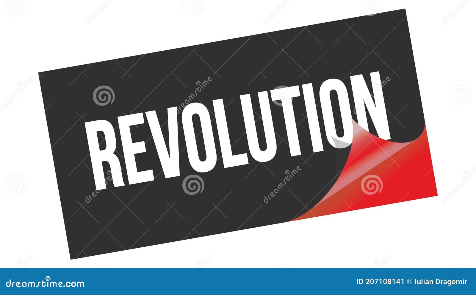 REVOLUTION Text on Black Red Sticker Stamp Stock Illustration ...