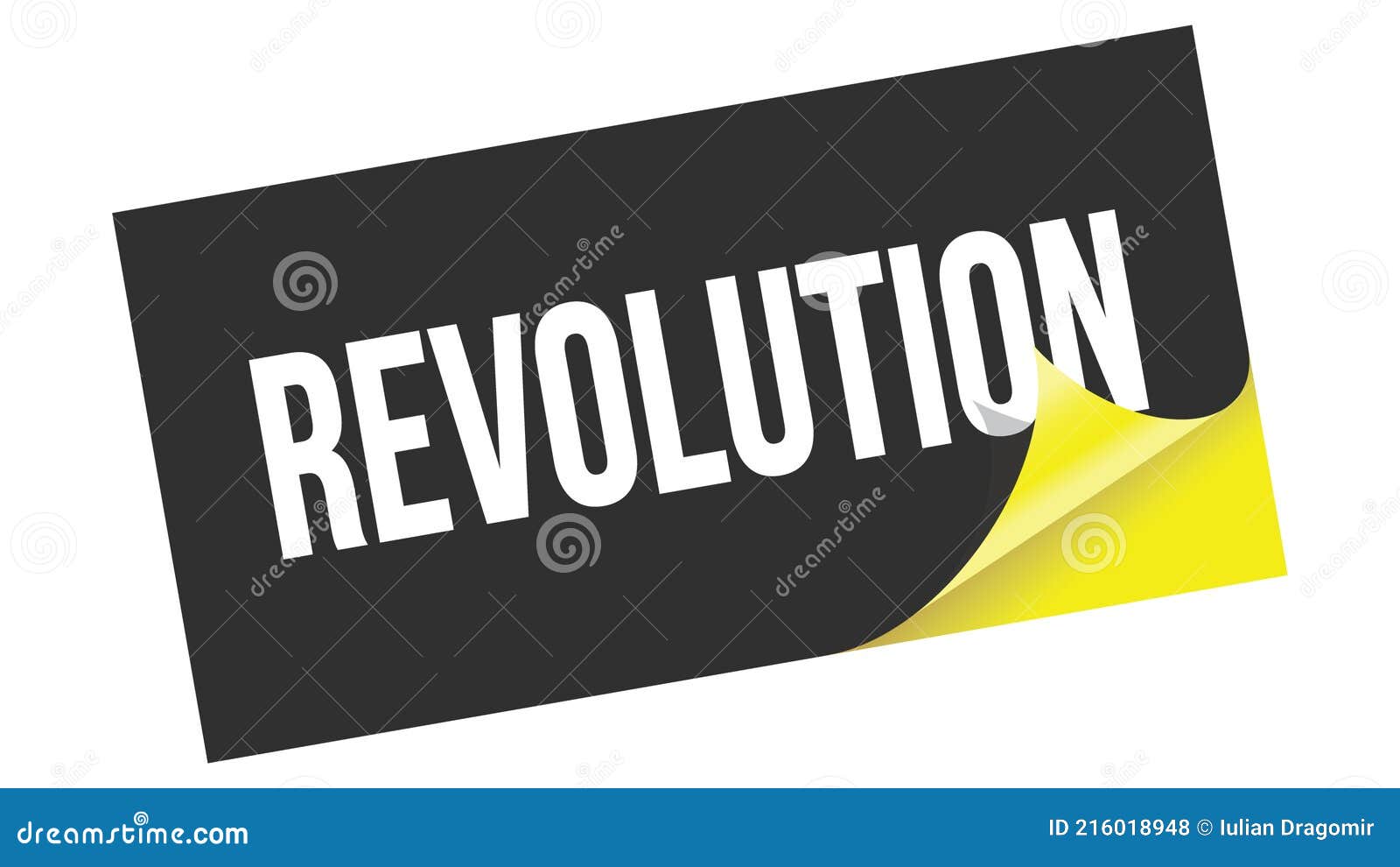 REVOLUTION Text on Black Yellow Sticker Stamp Stock Illustration ...