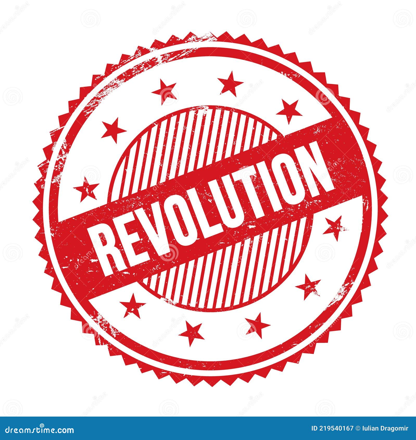 REVOLUTION Text Written on Red Grungy Round Stamp Stock Illustration ...