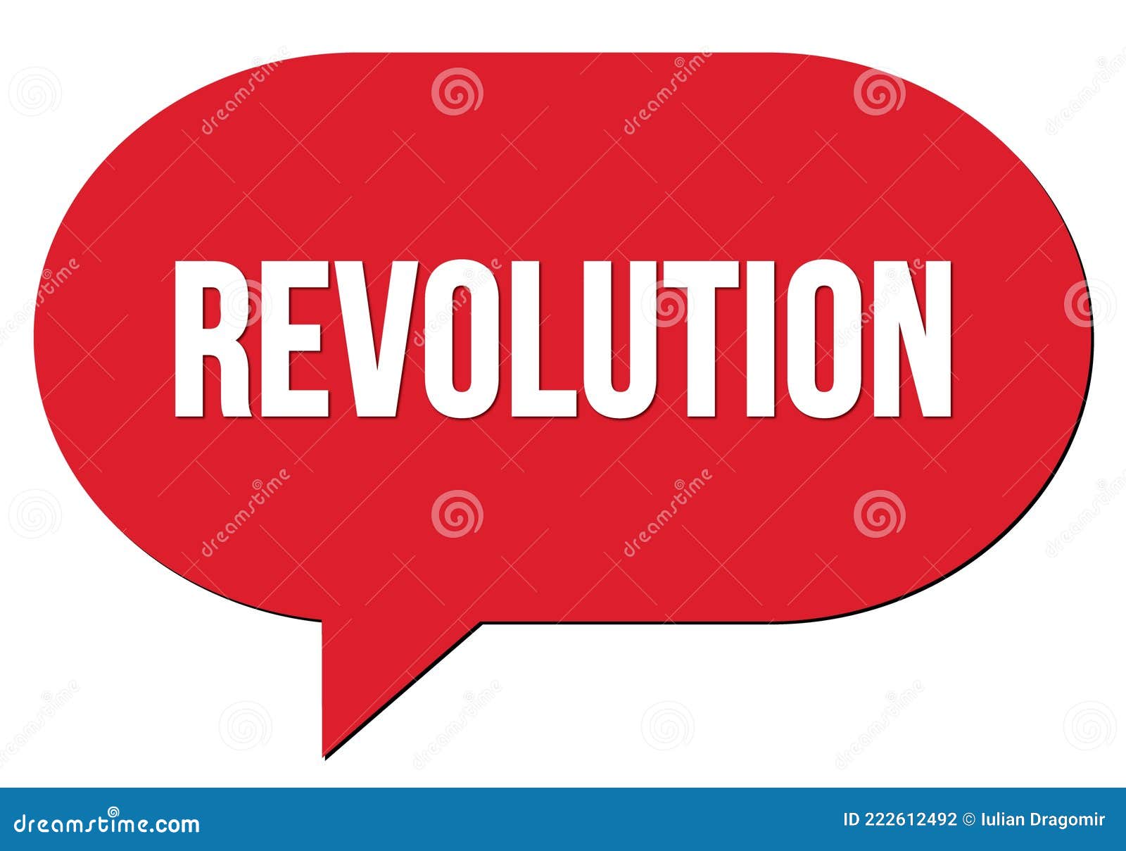 REVOLUTION Text Written in a Red Speech Bubble Stock Illustration ...