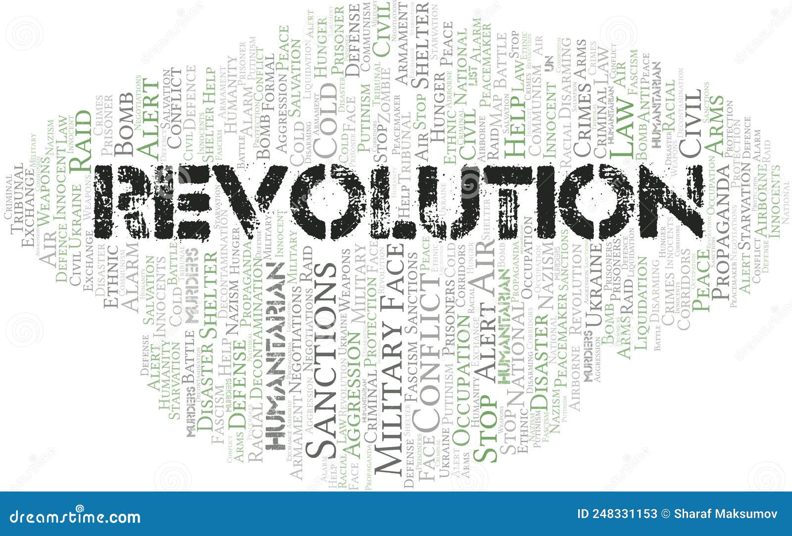 Revolution Word Cloud. Vector Made with the Text only. Stock Vector ...
