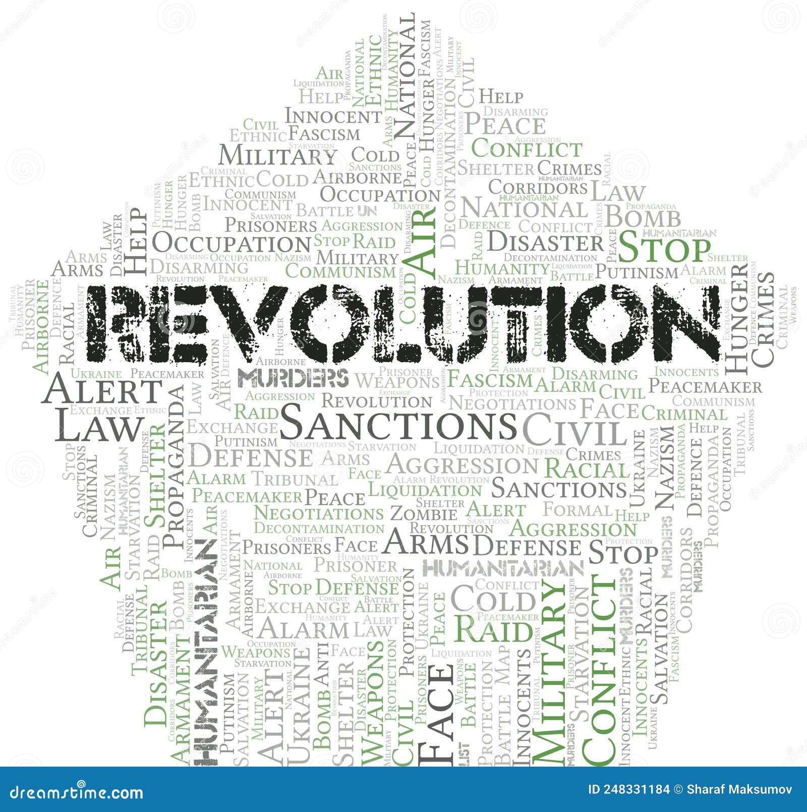 Revolution Word Cloud. Vector Made with the Text only. Stock Vector ...