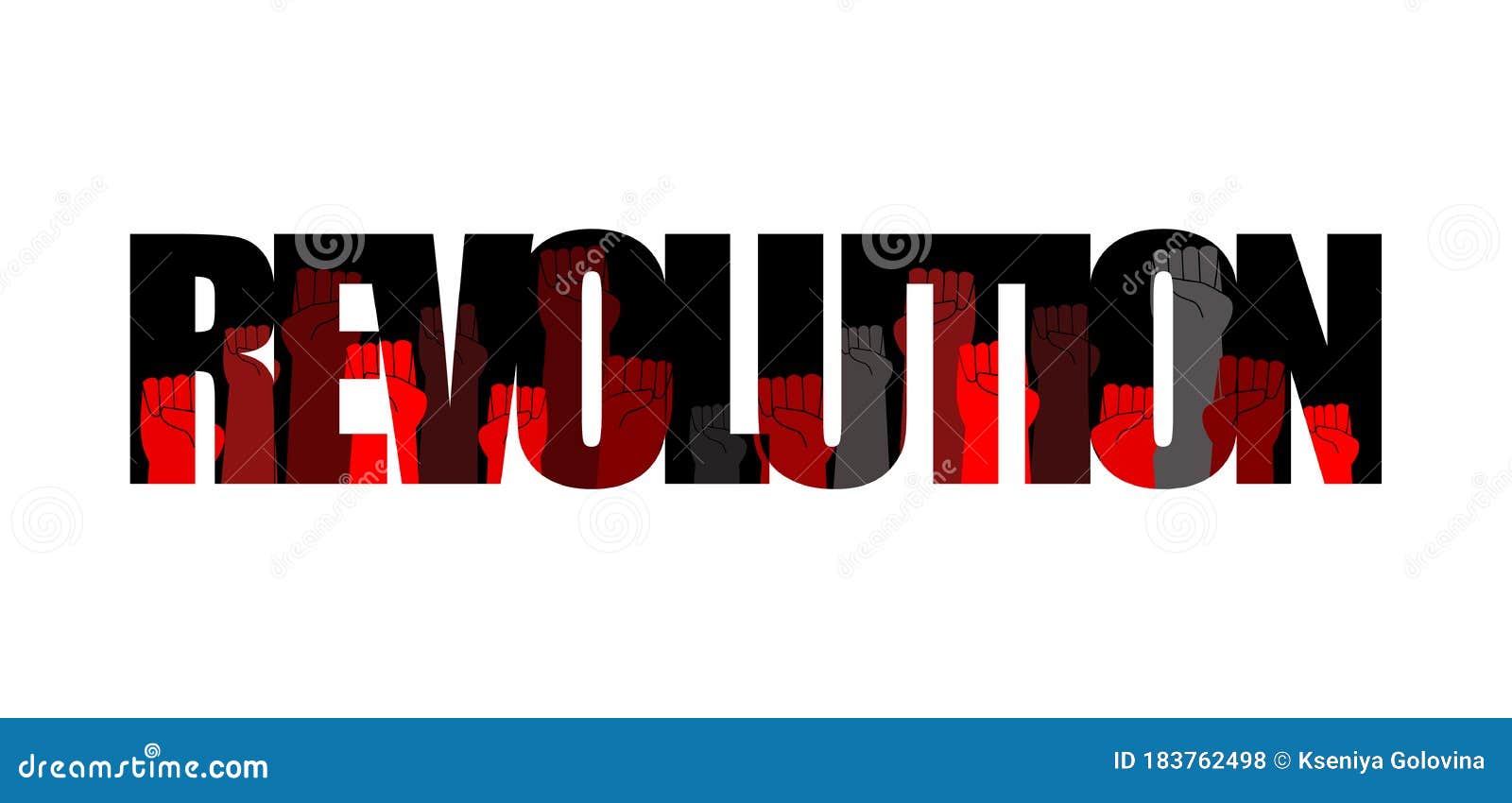 Revolution, a Word with Fists Raised Up Stock Vector - Illustration of ... Revolution, a Word with Fists Raised Up Stock Vector - Illustration of ...