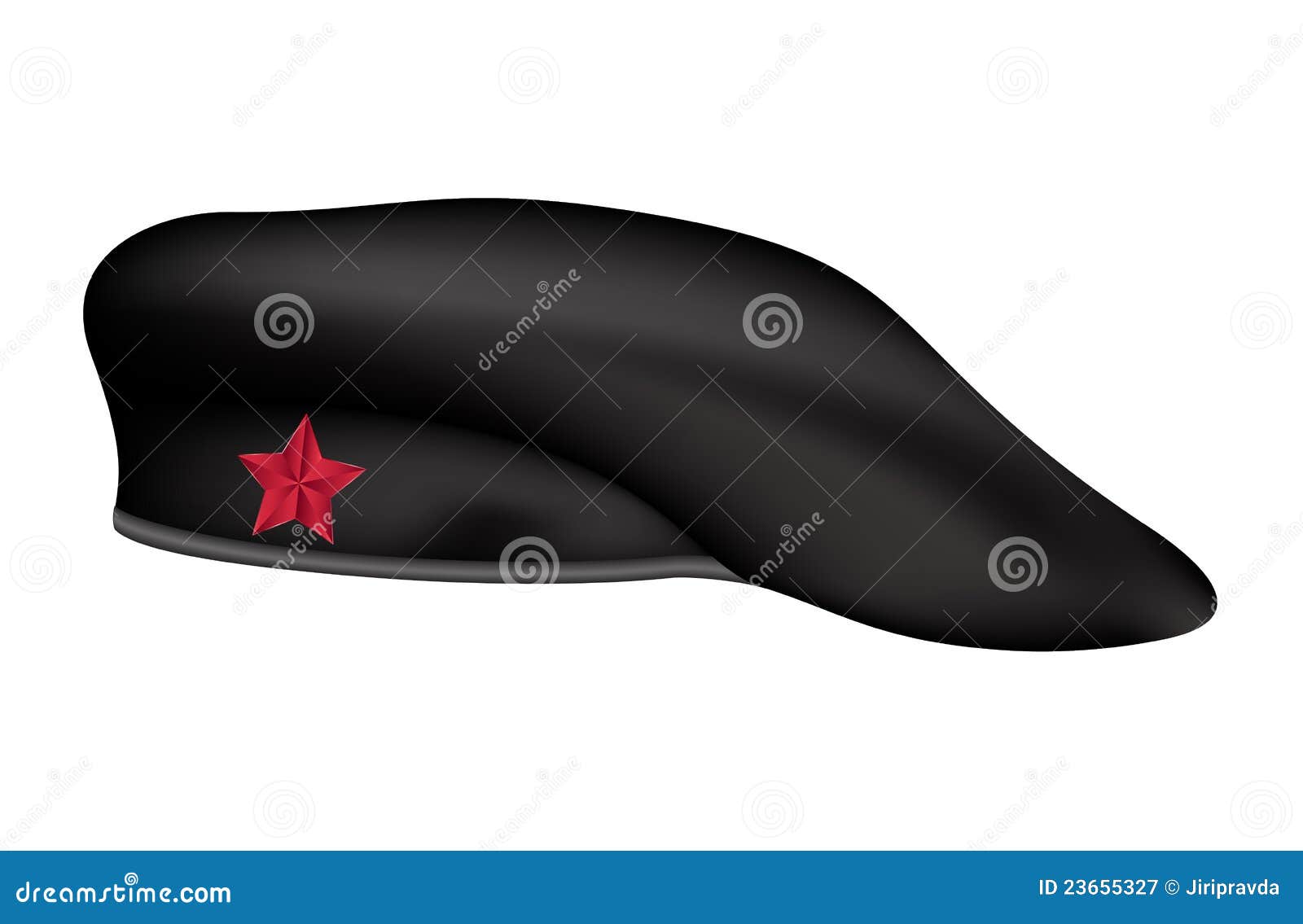 Red Military Beret Skull With Knife Design Cartoon Vector ...