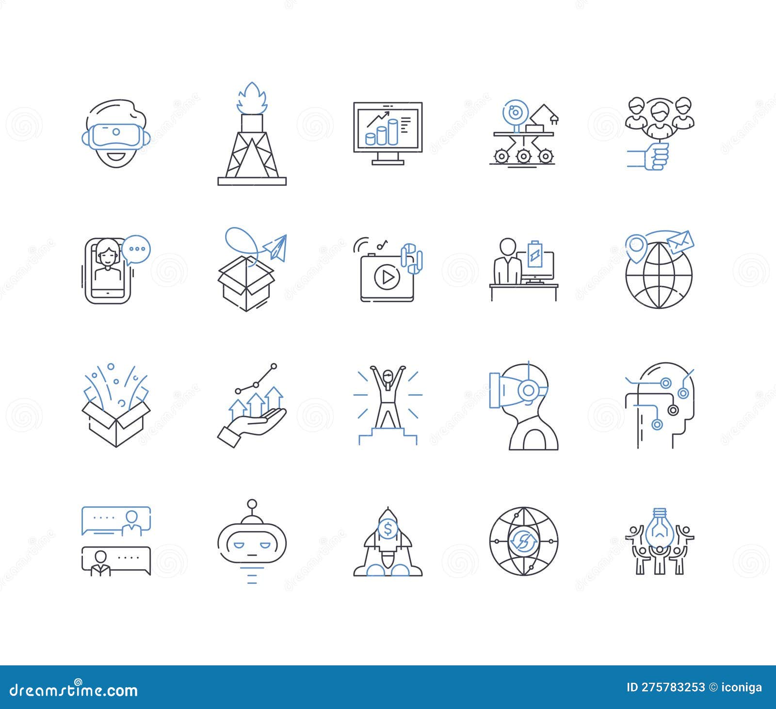 Revolutionary Process Line Icons Collection. Innovation, Transformation ...