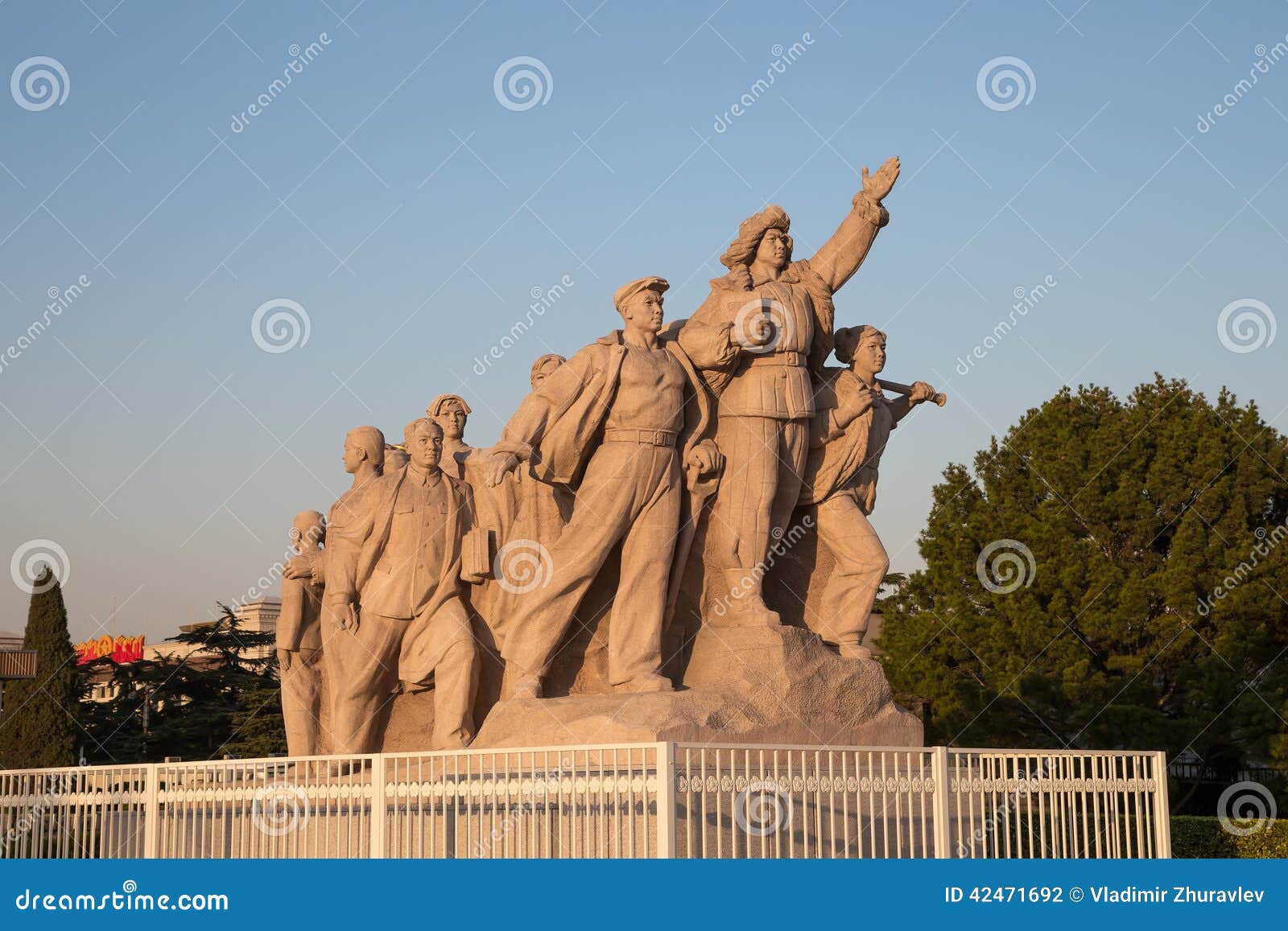 Revolutionary Statues at Tiananmen Square in Beijing, China Stock Photo ...