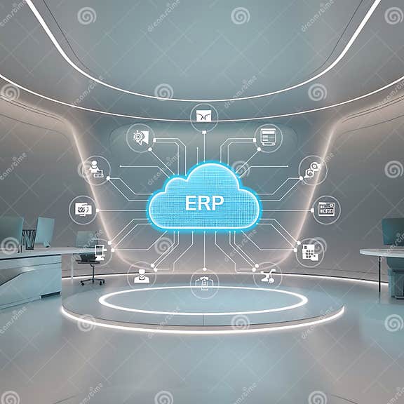 Revolutionizing Business Operations with Cloud-Integrated ERP Systems Stock Illustration ...