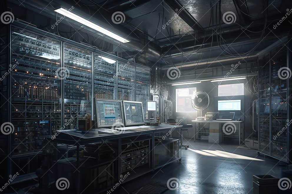 Secure Cloud Laboratory: Hyper-realistic Visualizatio Stock Illustration - Illustration of ...